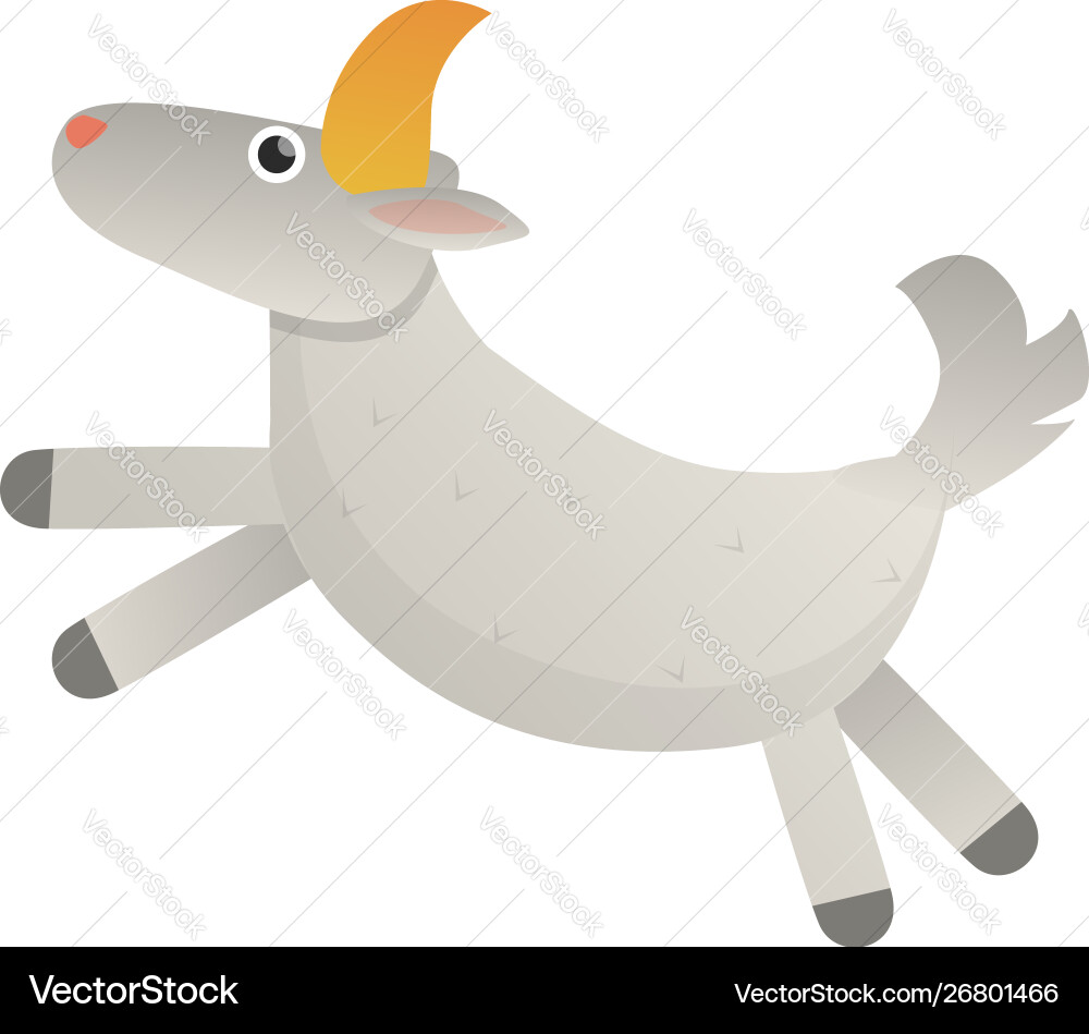 Running goat icon cartoon style Royalty Free Vector Image