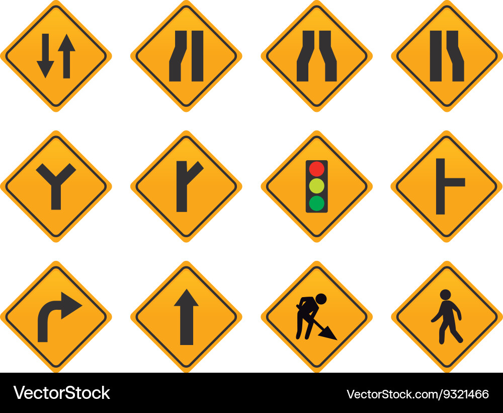 Set of driving signs Royalty Free Vector Image