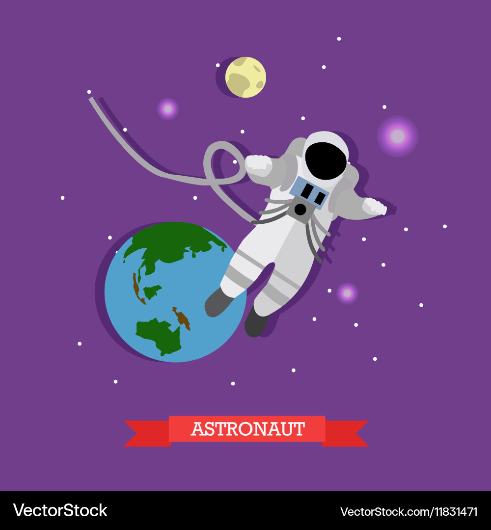 Astronaut in outer space Royalty Free Vector Image