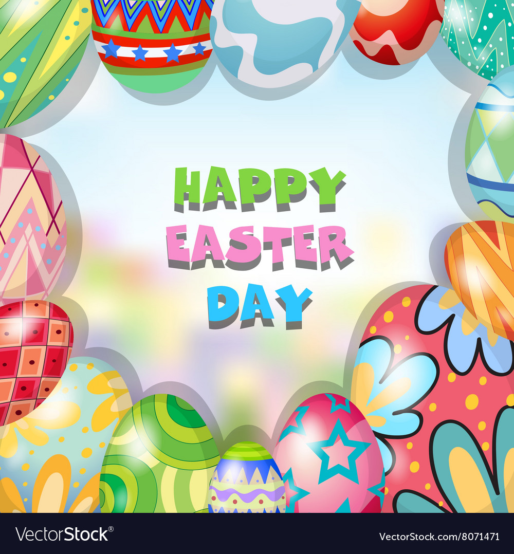 Border design with easter theme Royalty Free Vector Image