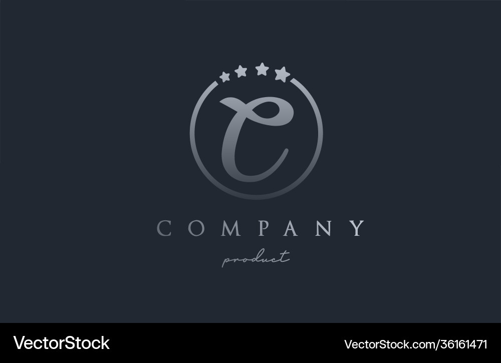 C blue grey alphabet letter logo for corporate Vector Image