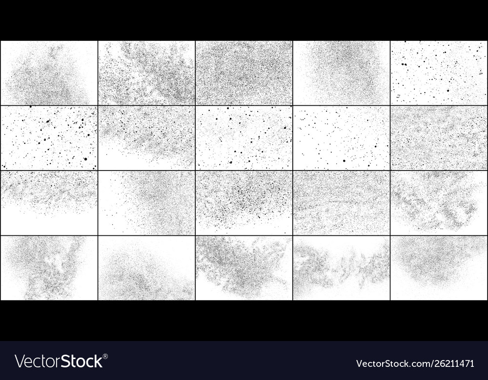 Dark rough noise particles set elements Royalty Free Vector