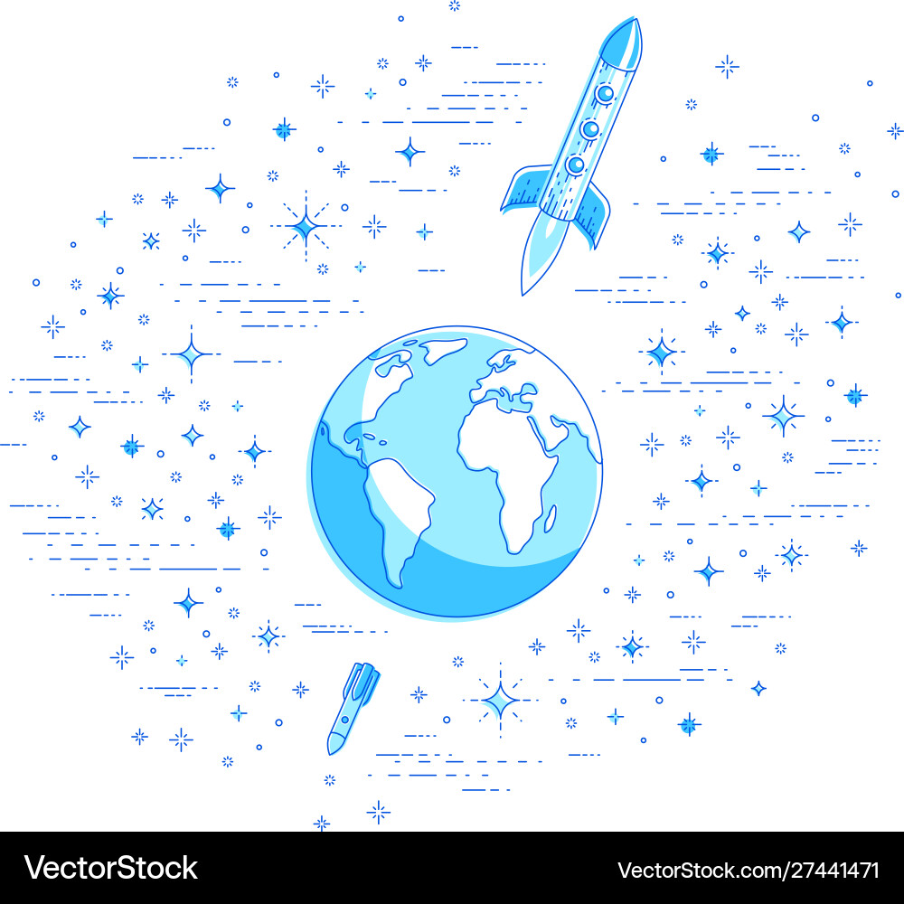 Earth in space our planet huge cosmos Royalty Free Vector