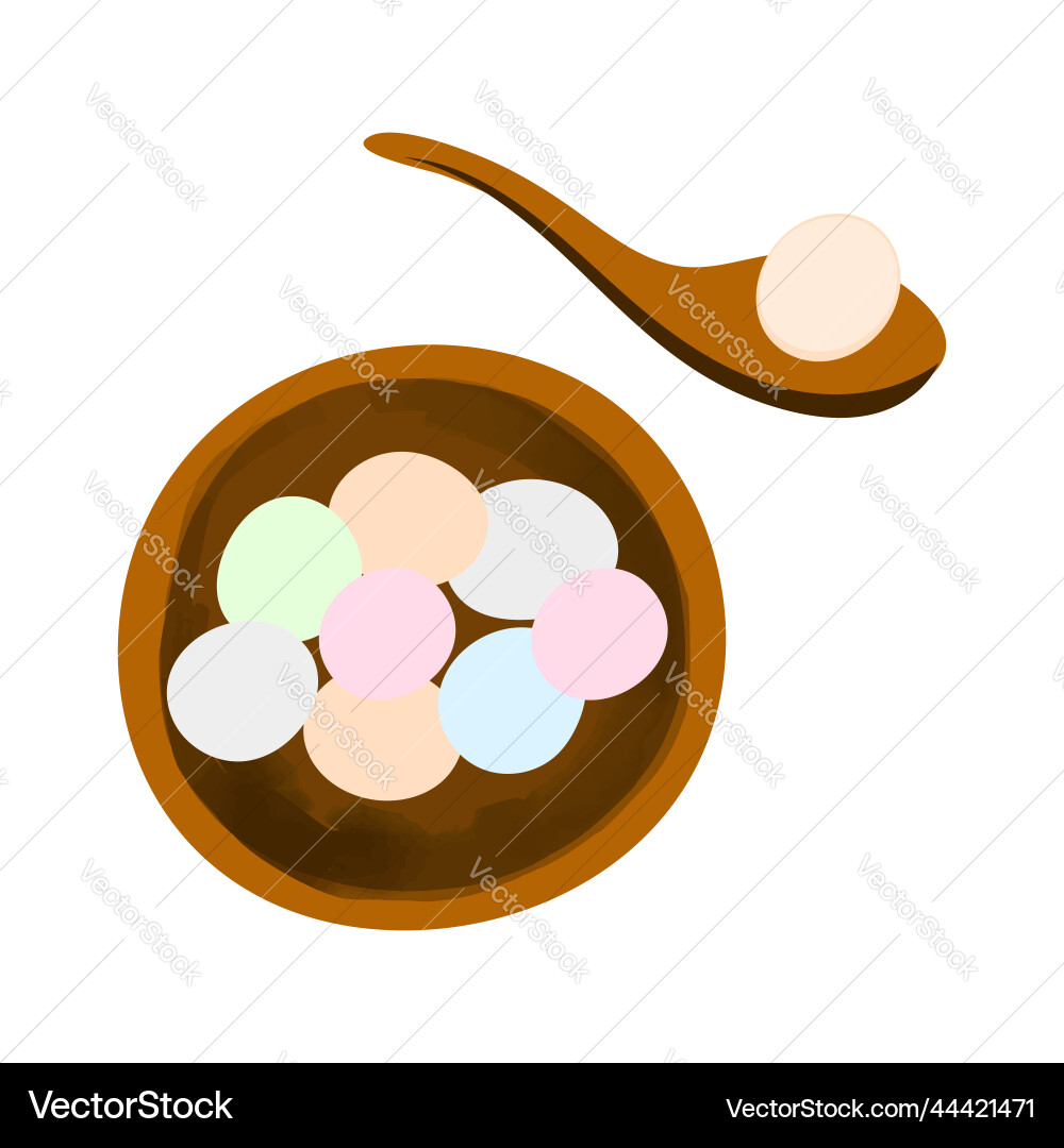 Glutinous rice balls pastel color Royalty Free Vector Image