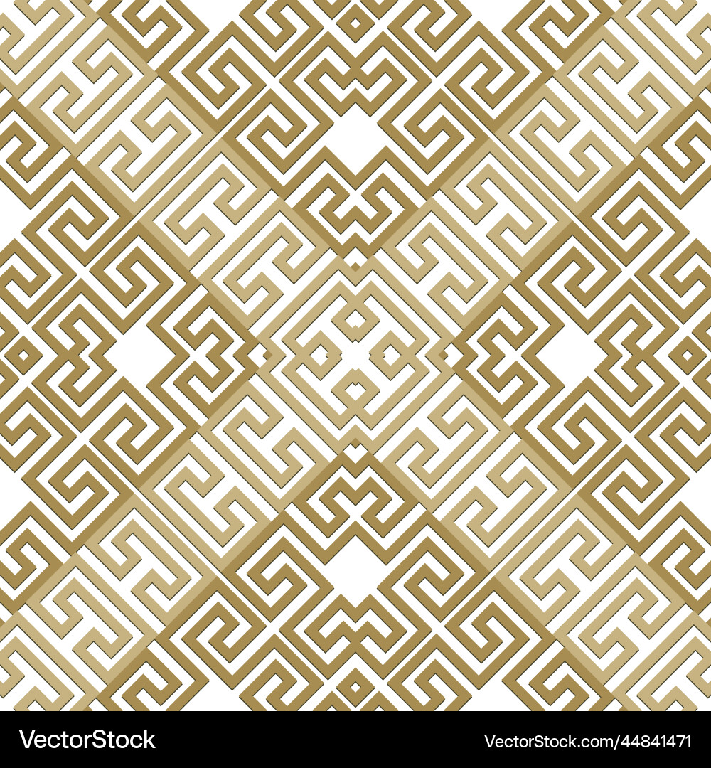 Gold rhombus seamless pattern greek golden Vector Image