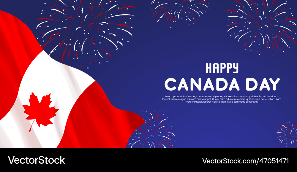 Happy canada day wishing banner design file Vector Image