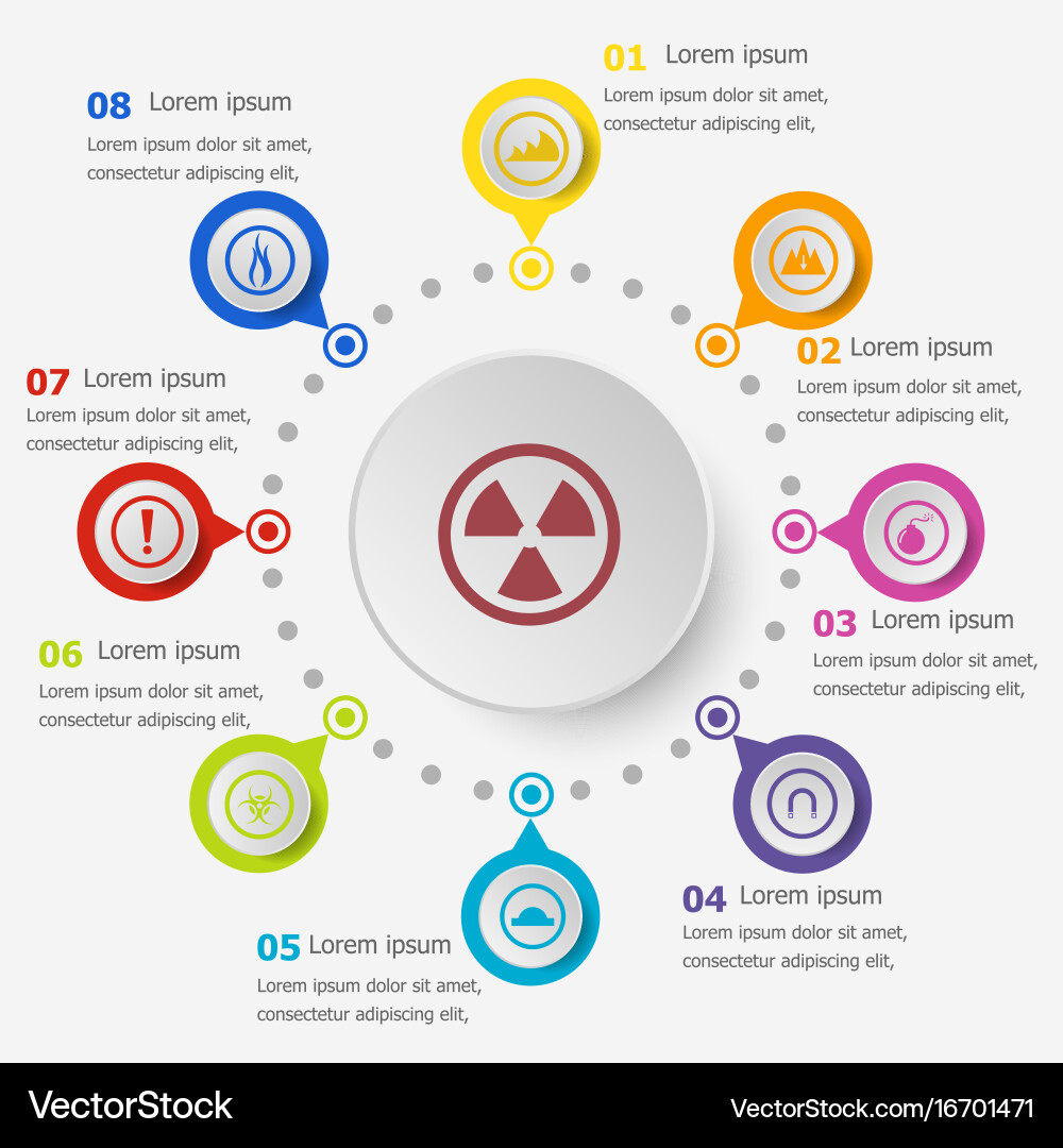 Infographic template with warning sign icons Vector Image