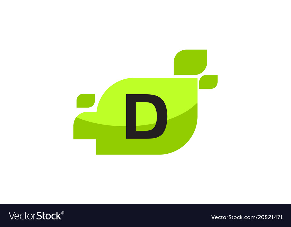 Leaf initial d logo design template Royalty Free Vector