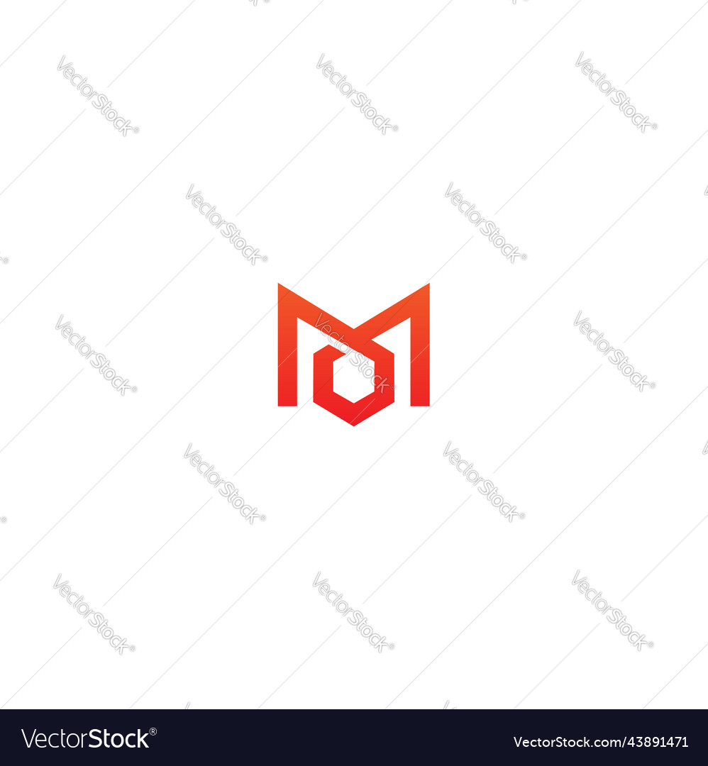 M shape initial logo Royalty Free Vector Image