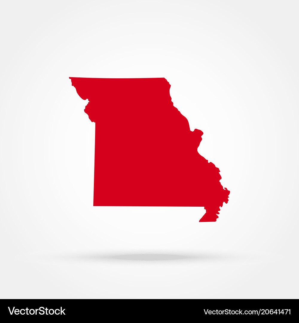 Map of the us state missouri Royalty Free Vector Image