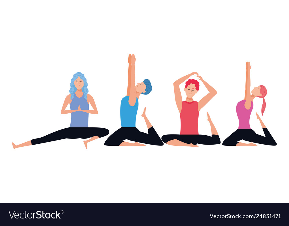People yoga poses Royalty Free Vector Image - VectorStock People yoga poses Royalty Free Vector Image - VectorStock