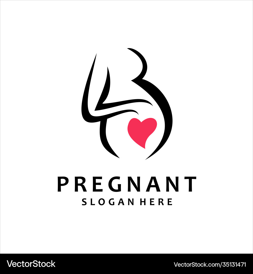 Pregnancy logo design template pregnant Royalty Free Vector