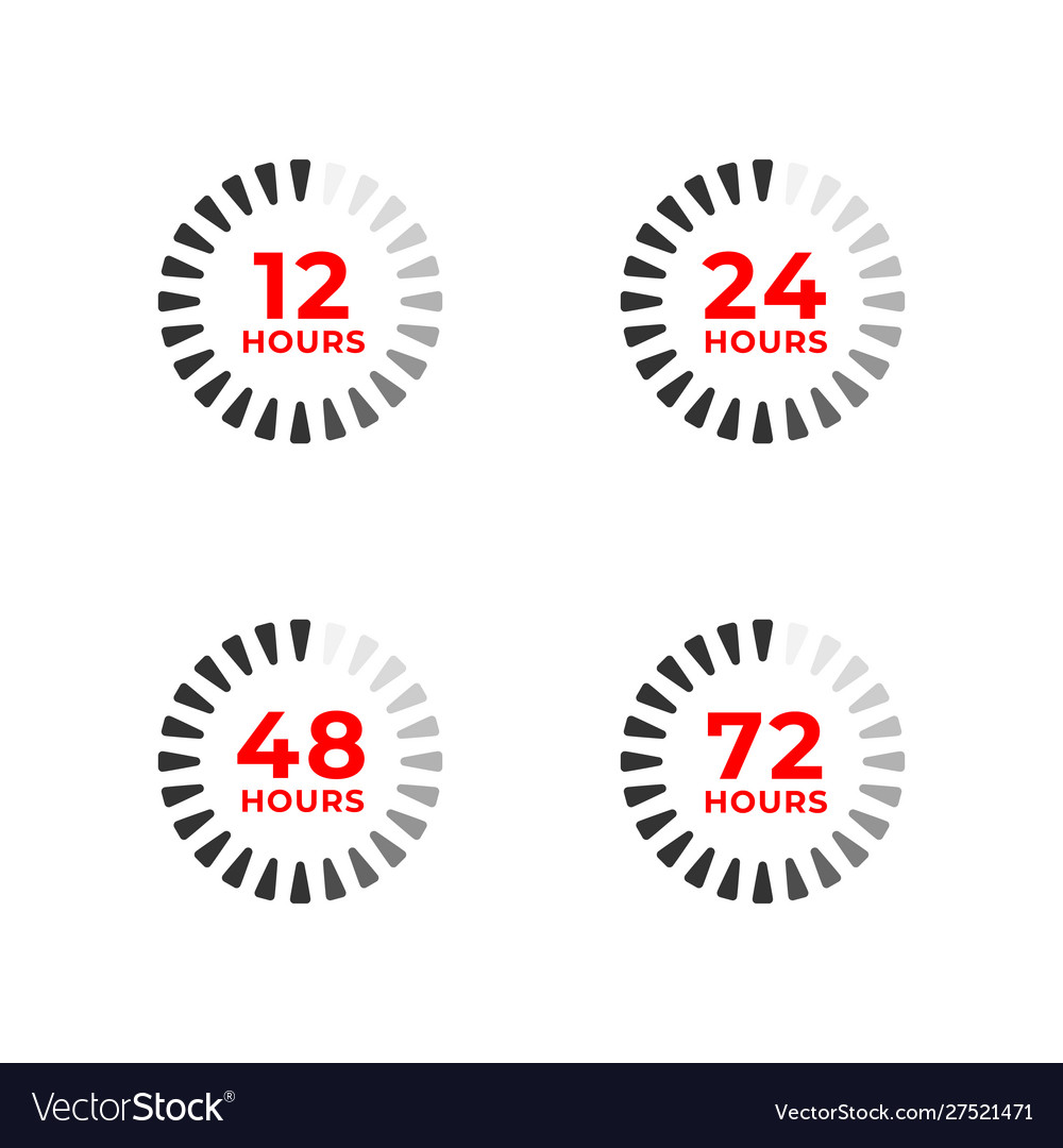 Set color icons 12 24 48 72 hours Royalty Free Vector Image Set color icons 12 24 48 72 hours Royalty Free Vector Image