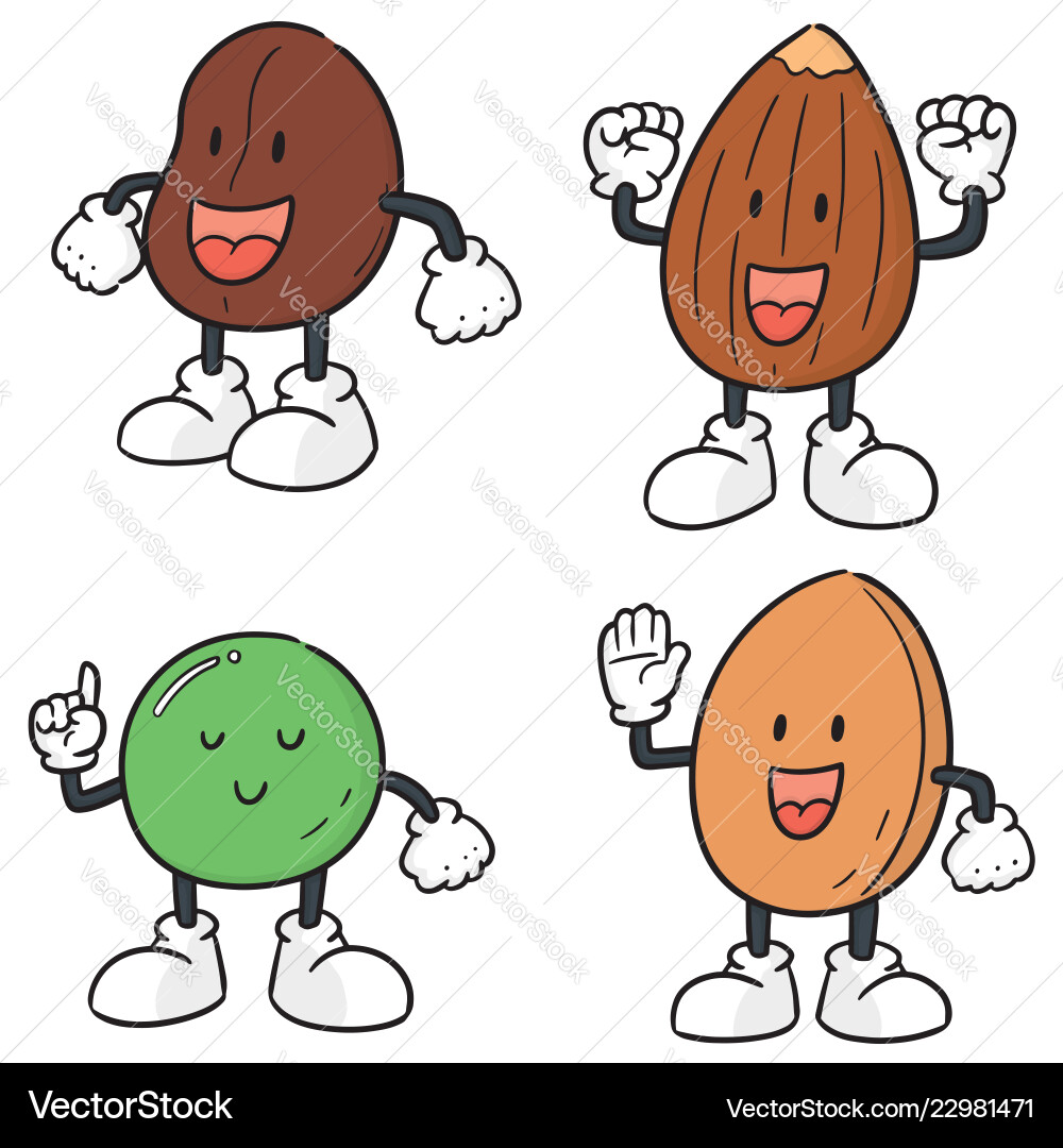 Set of beans cartoon Royalty Free Vector Image