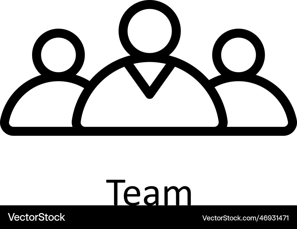 Team outline icons simple stock Royalty Free Vector Image