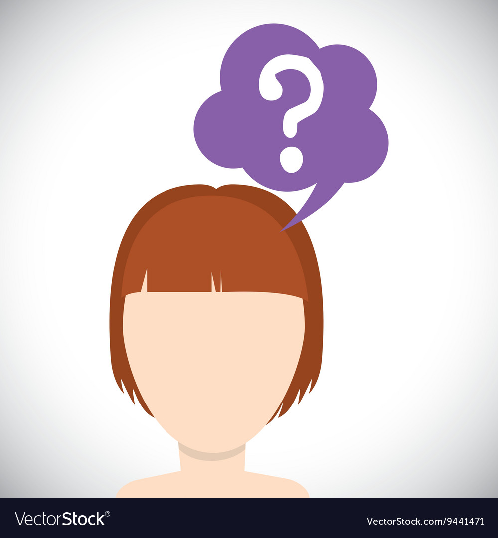 Think design head icon flat Royalty Free Vector Image