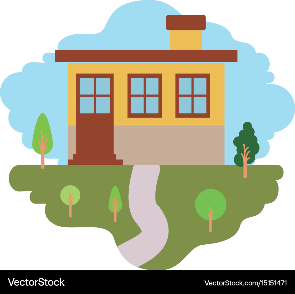 White background with colorful scene natural Vector Image