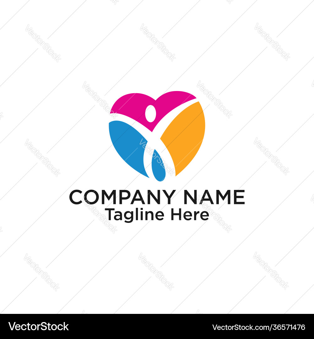 Abstract people love logo human character logo Vector Image