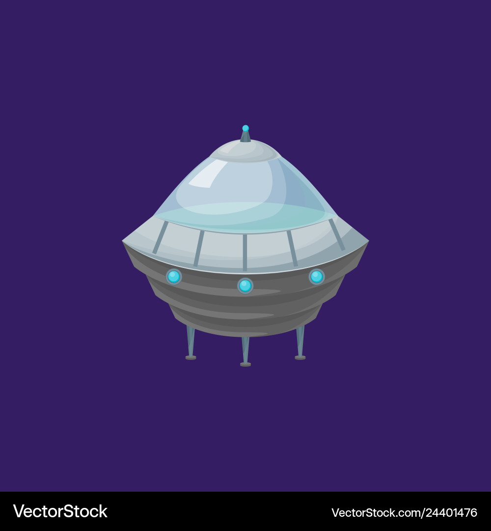 Cartoon alien spaceship or ufo ship Royalty Free Vector