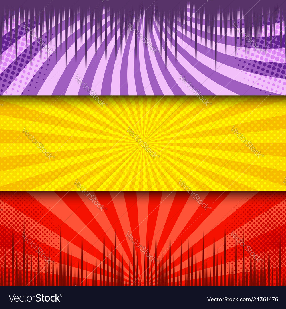 Comic light horizontal banners Royalty Free Vector Image