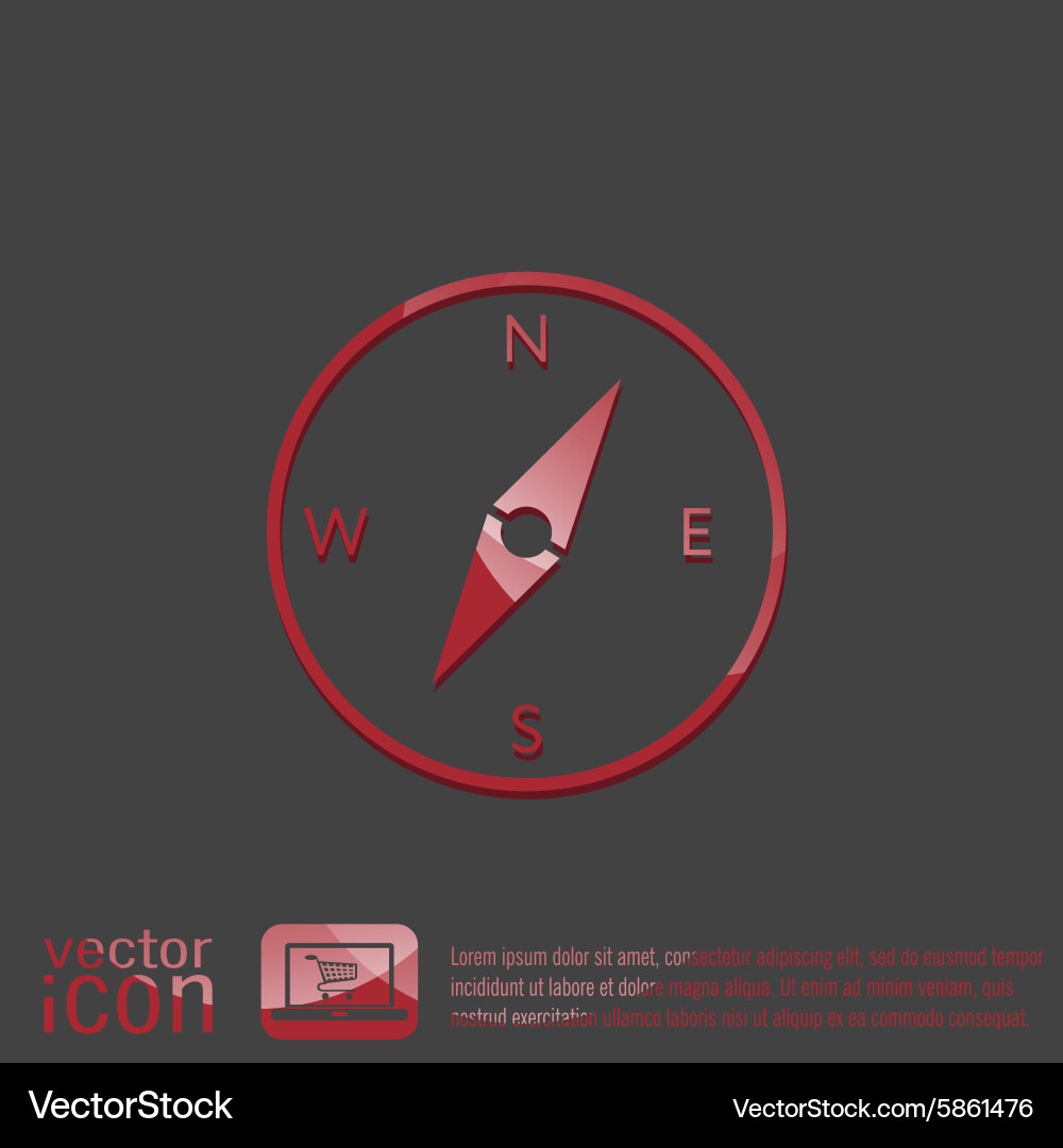 Compass icon orienteering traveling or camping Vector Image