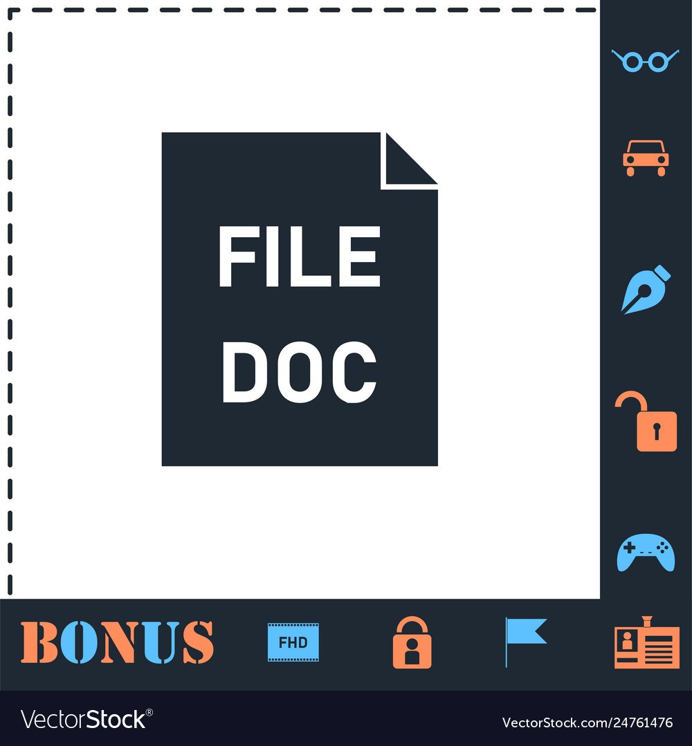 Doc file icon flat Royalty Free Vector Image - VectorStock Doc file icon flat Royalty Free Vector Image - VectorStock