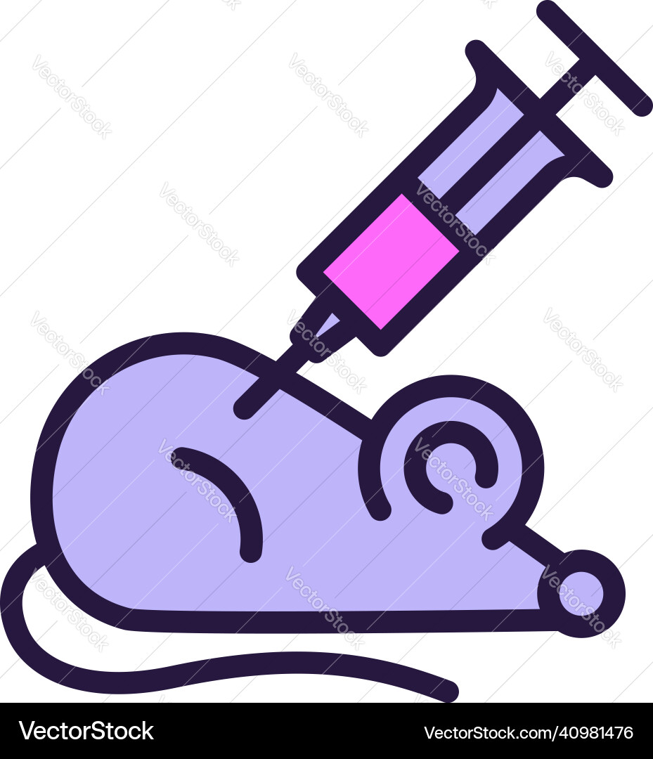 Genetic mouse icon outline rna gene Royalty Free Vector