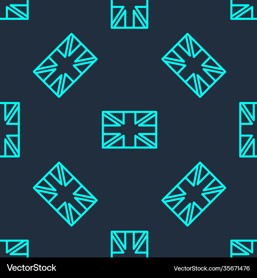 Green line flag great britain icon isolated Vector Image