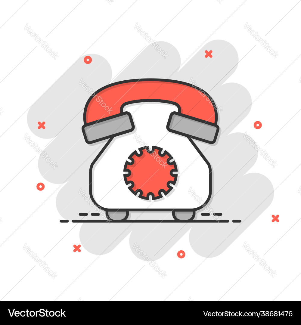 Mobile phone icon in comic style telephone talk Vector Image