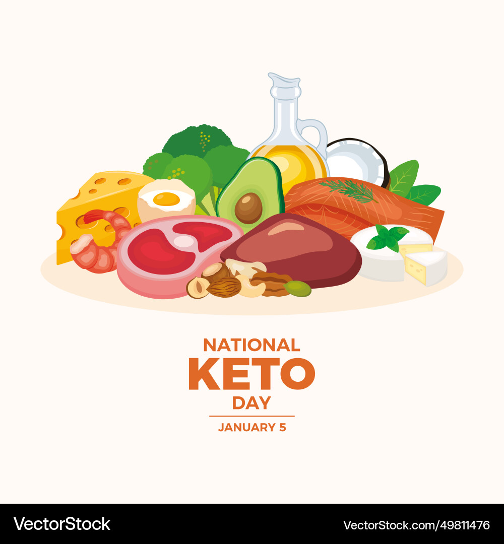 National keto day poster Royalty Free Vector Image