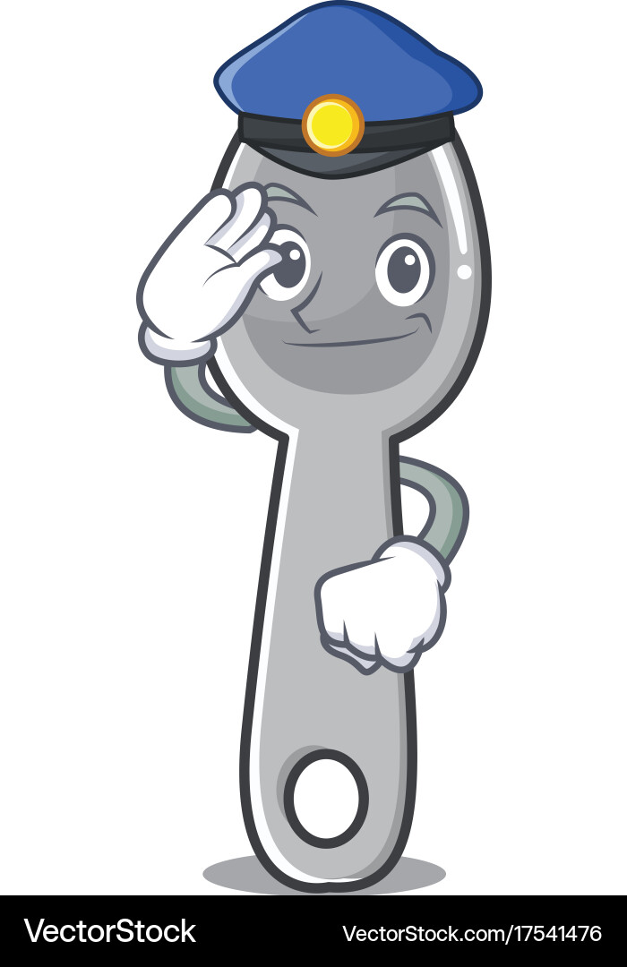 Police spoon character cartoon style Royalty Free Vector