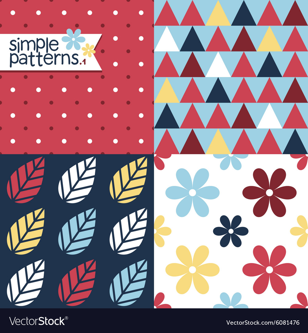 Set four simple seamless patterns Royalty Free Vector Image