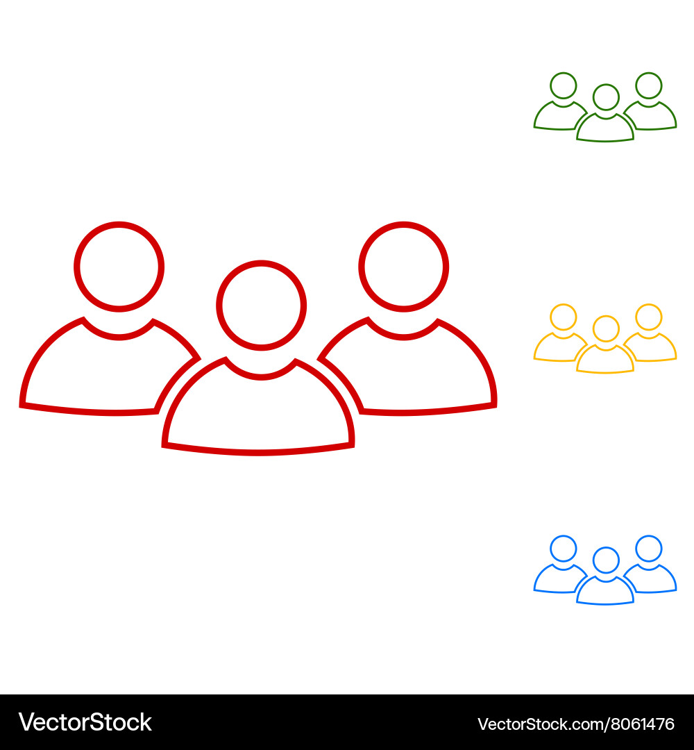 Team work set of line icons Royalty Free Vector Image