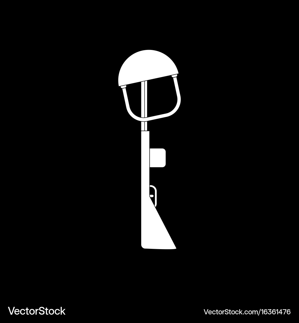 White icon on black background military rifle Vector Image