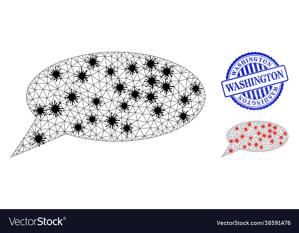 Wire frame mesh message cloud pictograms Vector Image Wire frame mesh message cloud pictograms Vector Image