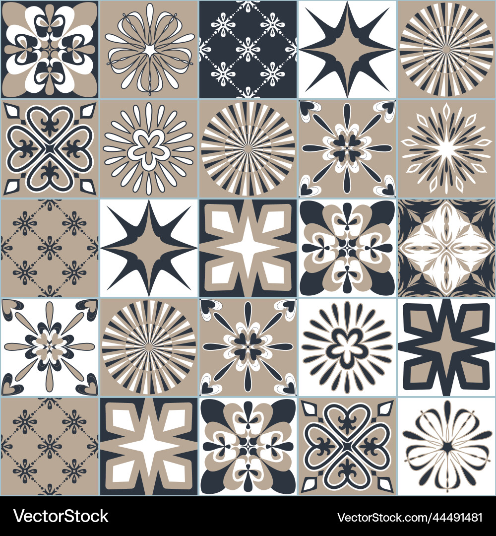 Azulejo traditional spanish pottery square Vector Image