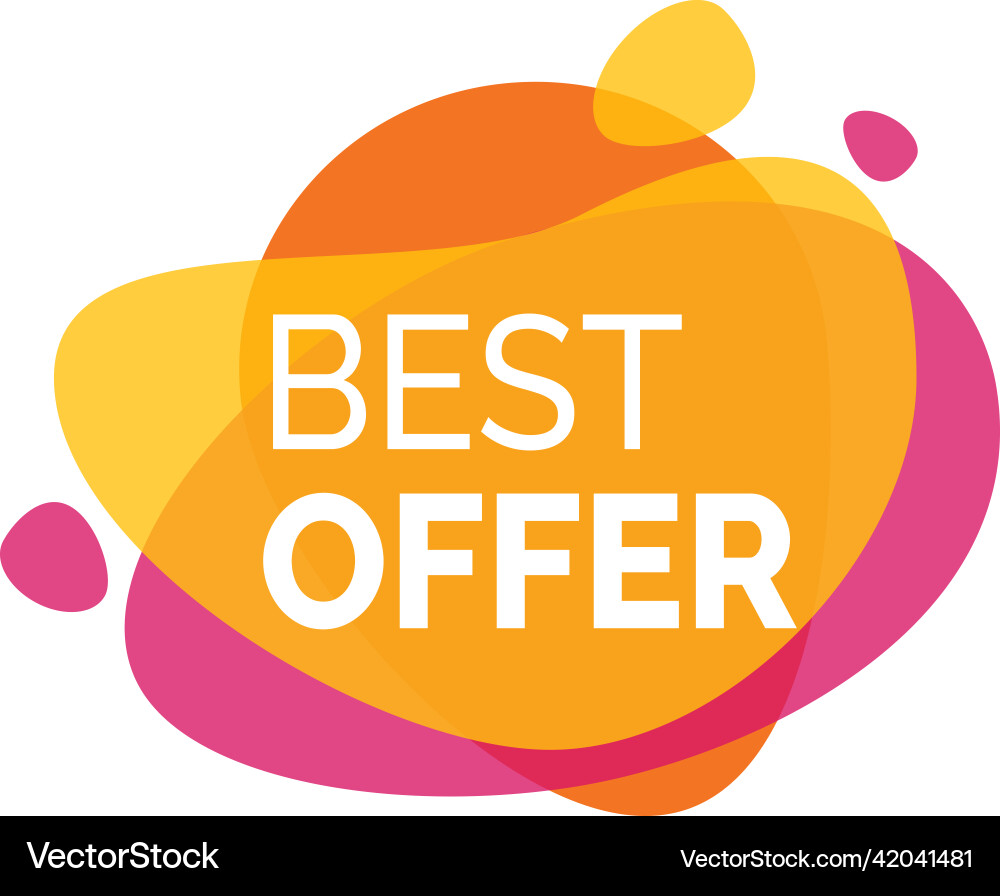 Best offer inscription on paint blot Royalty Free Vector