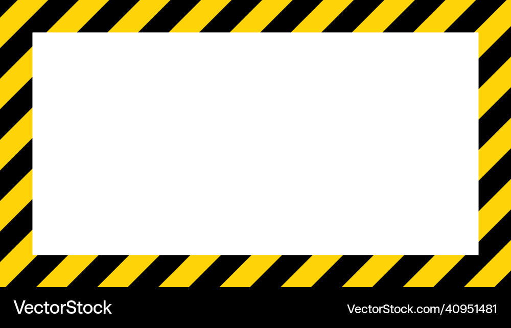 Black and yellow diagonal line striped blank Vector Image