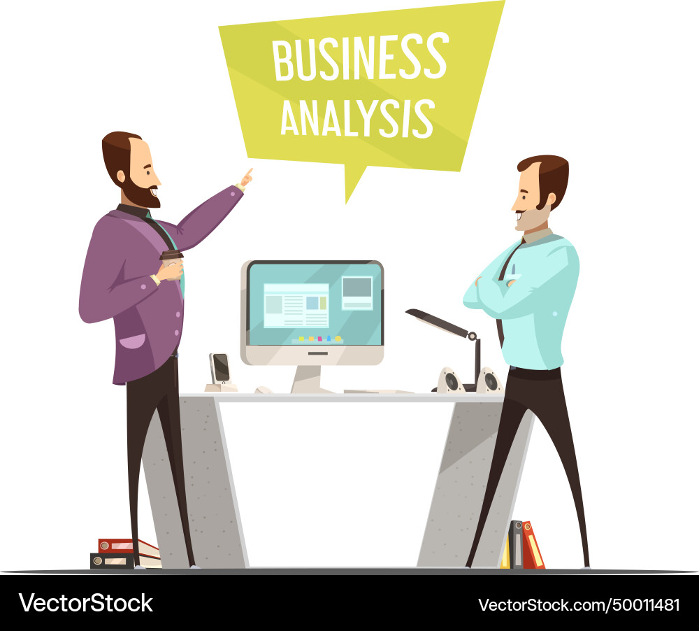 Business analysis cartoon style design Royalty Free Vector