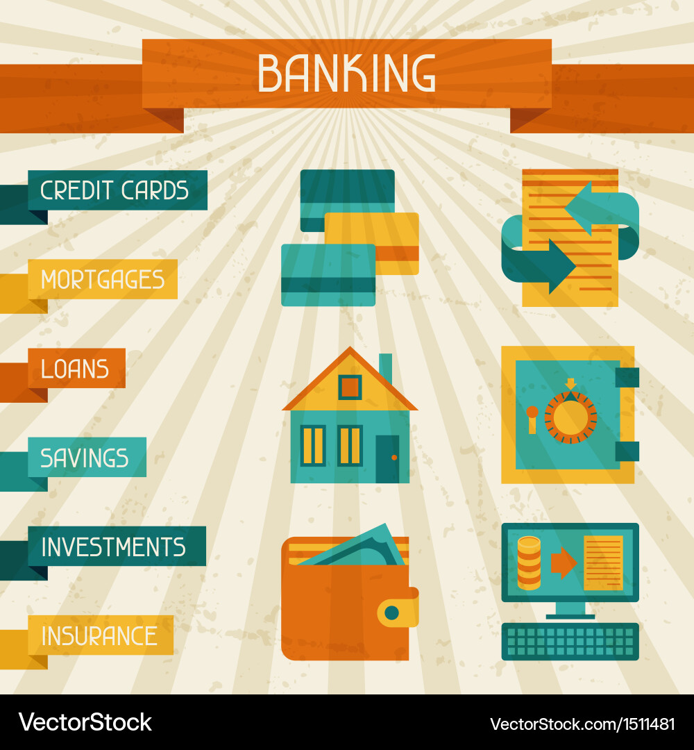 Conceptual banking and business background Vector Image