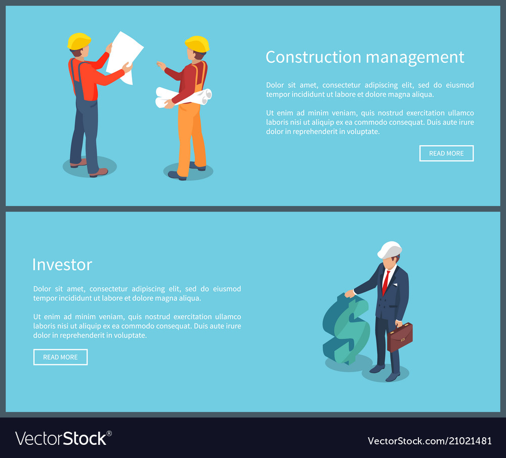 Construction management web Royalty Free Vector Image
