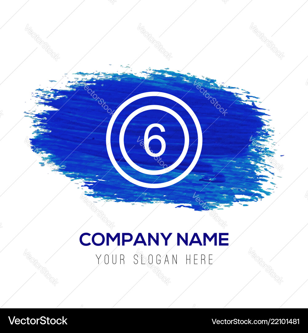 Cricket 6 icon - blue watercolor background Vector Image