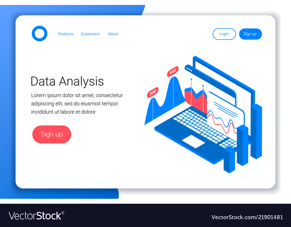 Data analysis isometric concept Royalty Free Vector Image