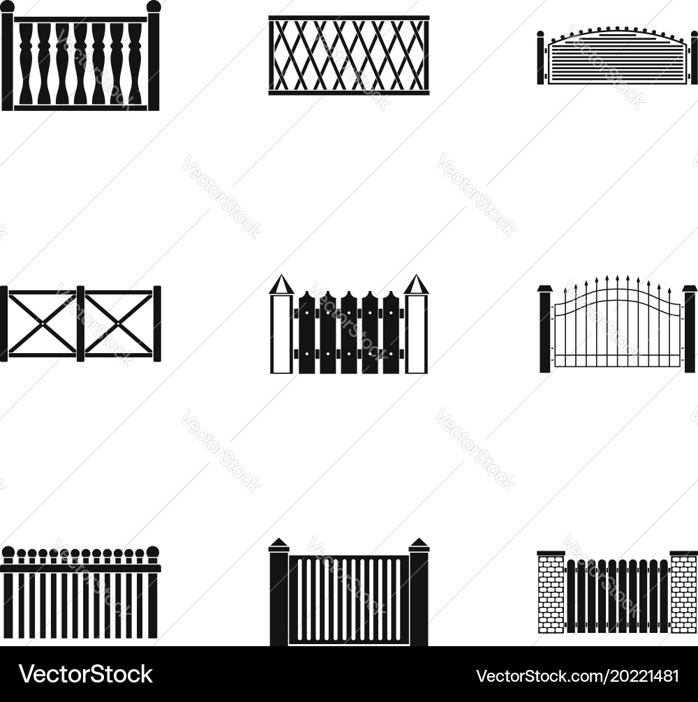 Doorway icons set simple style Royalty Free Vector Image