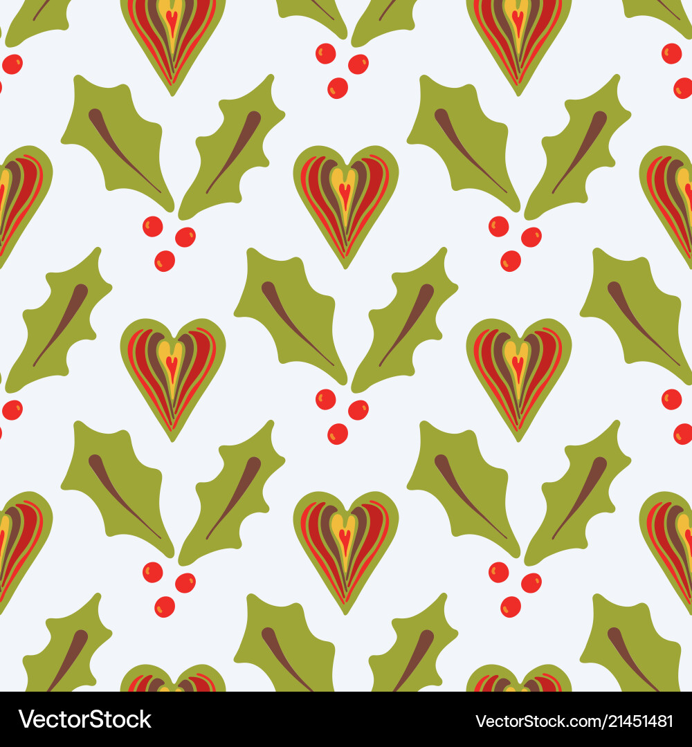 Festive christmas holly berries Royalty Free Vector Image