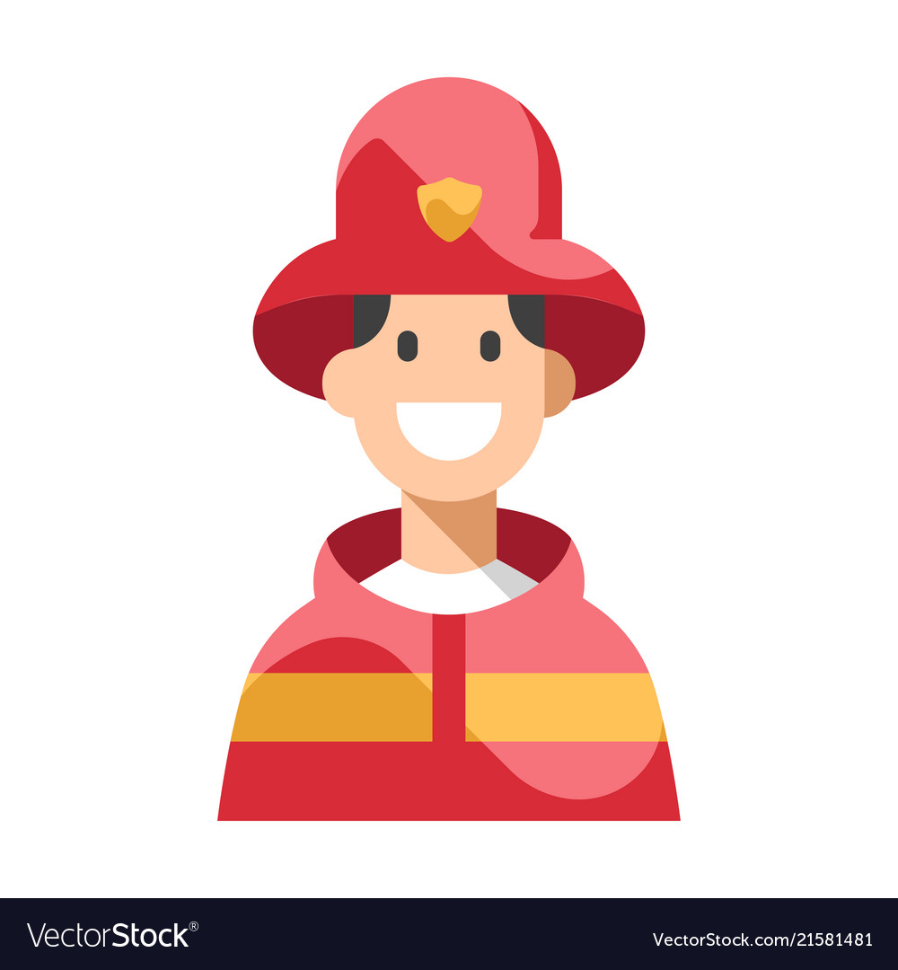 Firefighter flat Royalty Free Vector Image - VectorStock