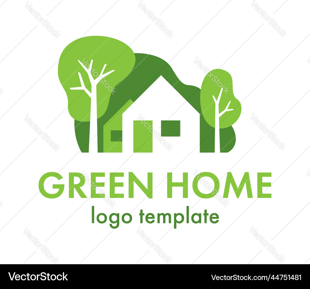 Green home sustainable building logo template Vector Image
