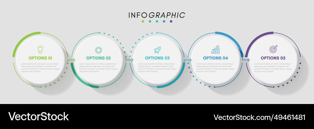 Infographic design template with 5 icons Vector Image