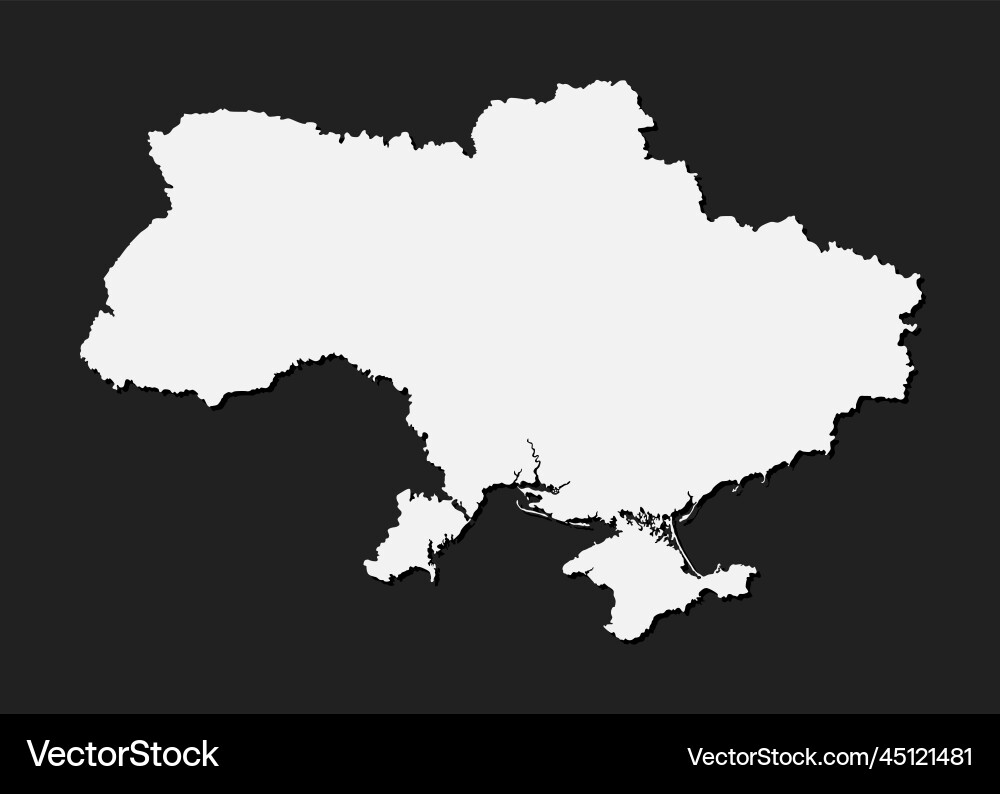 Map ukraine template outline country Royalty Free Vector
