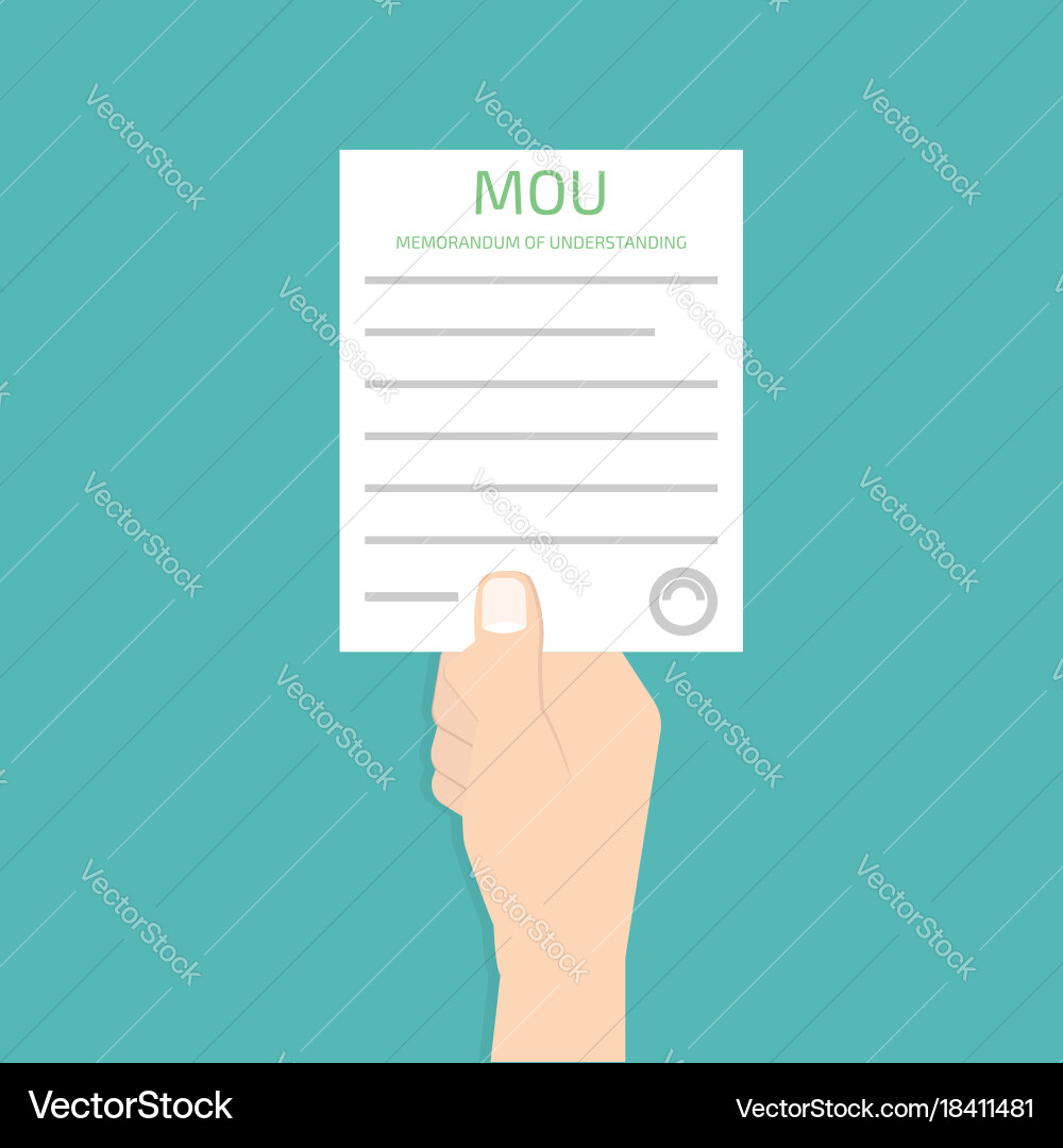 Memorandum of understanding mou Royalty Free Vector Image